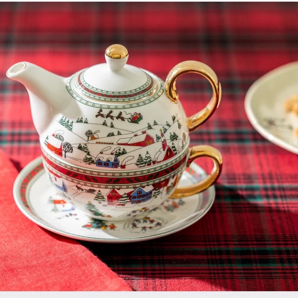 Grace Teaware | Dining | Grace Teaware Holiday Red Teacup Saucer Plate ...